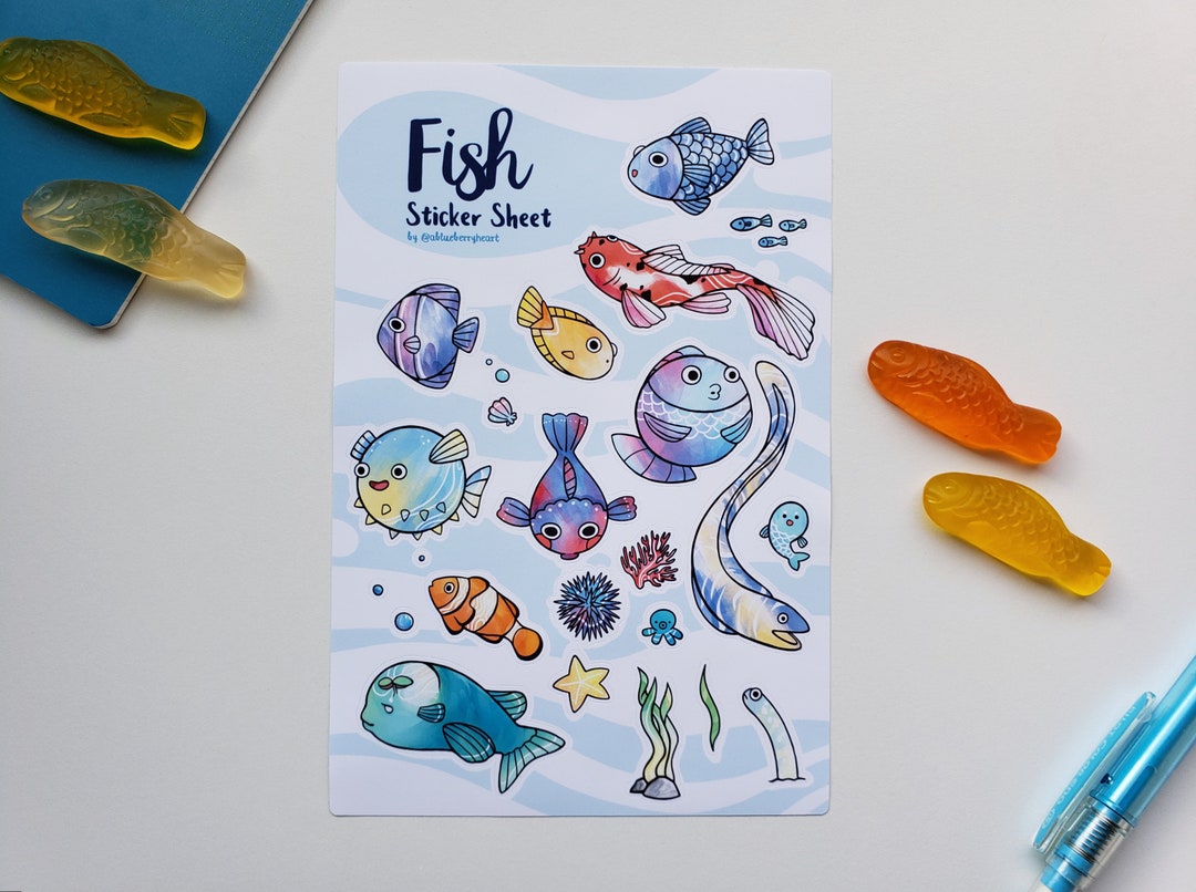 Fish Sticker Sheet - Weatherproof Vinyl - Etsy