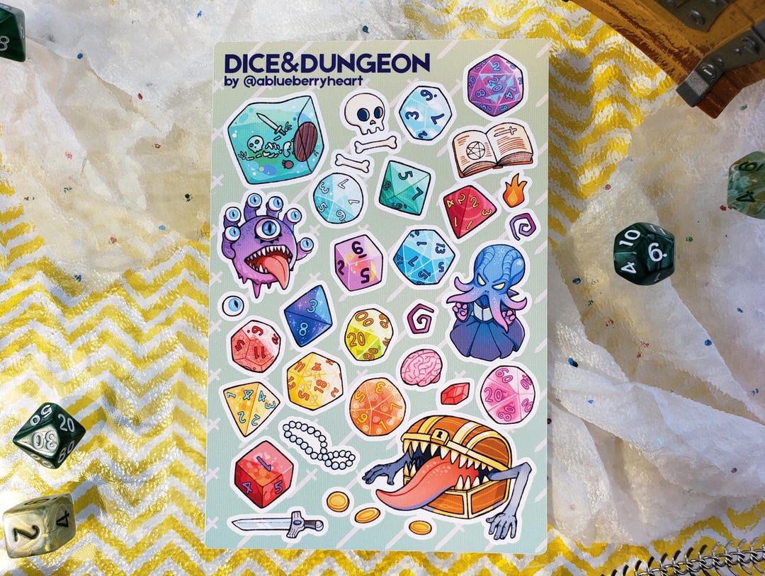 Dice and Dungeon Sticker Sheet - Weatherproof Vinyl - Etsy