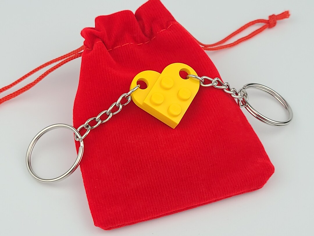 Heart Keyring Made With LEGO® Bricks Yellow FREE Gift - Etsy