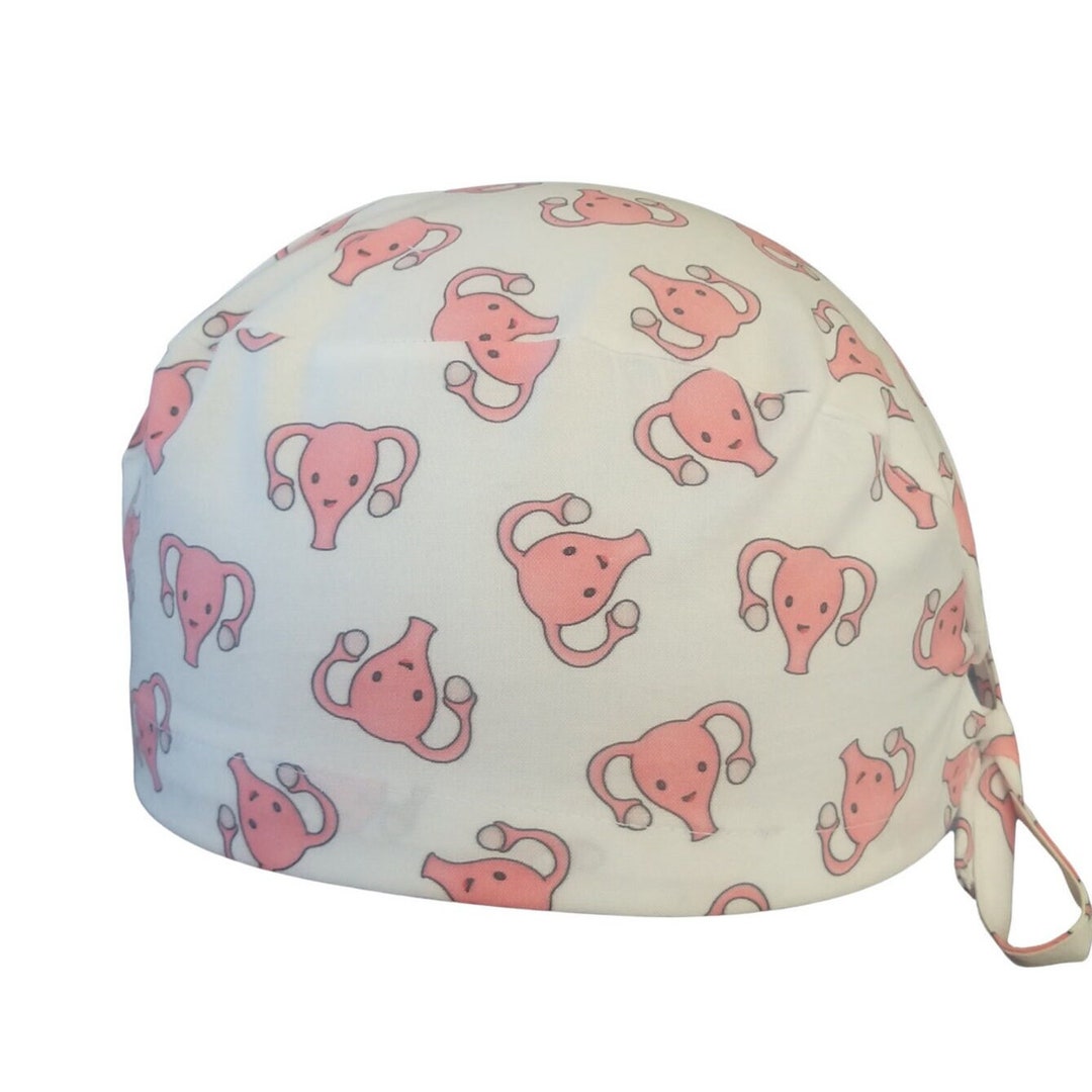 Scrub Cap Calot Bloc Uterus Customizable White Background Scrub Cap ...
