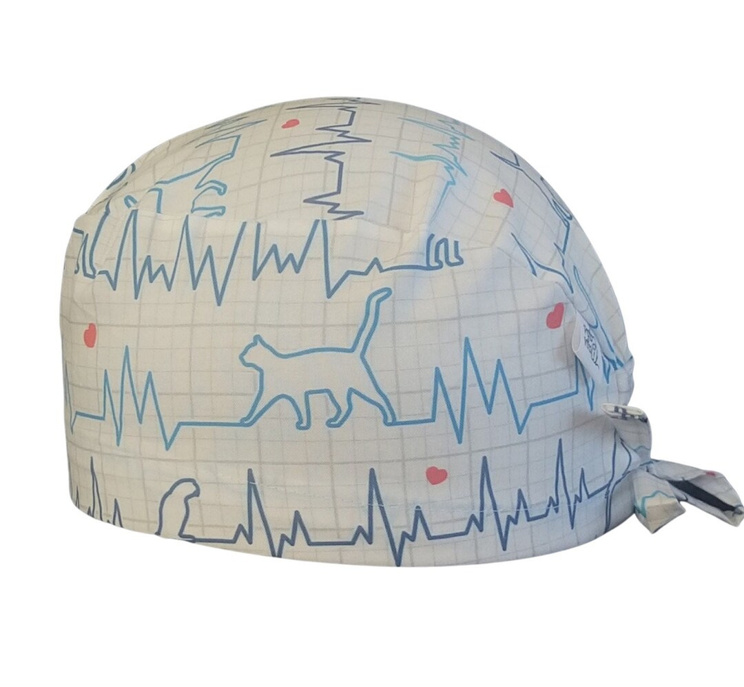 Veterinary Cotton Cap White Background Scrub Cap Cotton 3 Models to ...