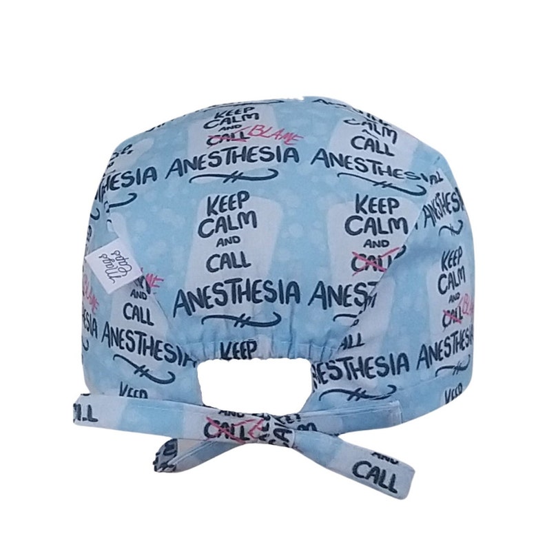 Block Cap Scrub Cap "blame Anesthesia" Scrub Cap Cotton 3 Sizes, Short ...