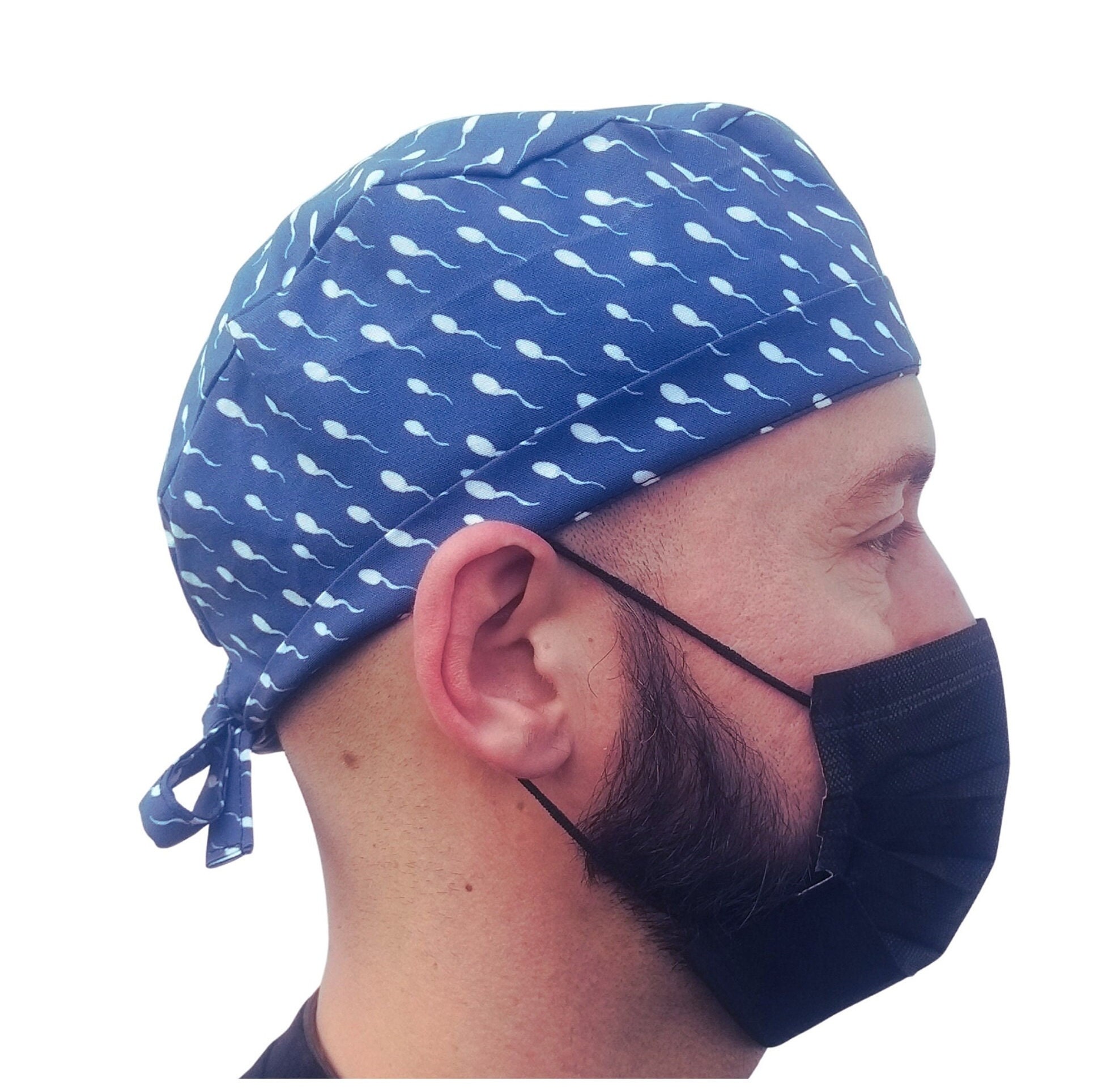 Scrub Cap Calot Block Vulva, Cotton 2 Sizes, Short or Long Hair, Scrub ...