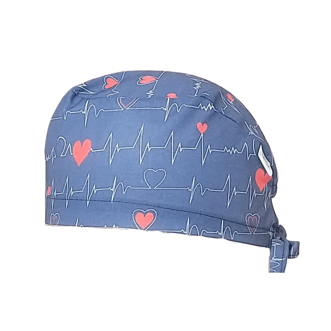Scrub Cap Calot Bloc Electrocardiogramme Scrub Cap Cotton 2 Sizes ...