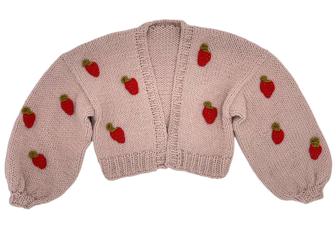 Strawberry Cardigan Women Cardigan Handmade & Unique | Etsy