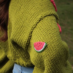 Watermelon Cardigan | Oversize Knitted Cardigan | Woman Knitted Top ...