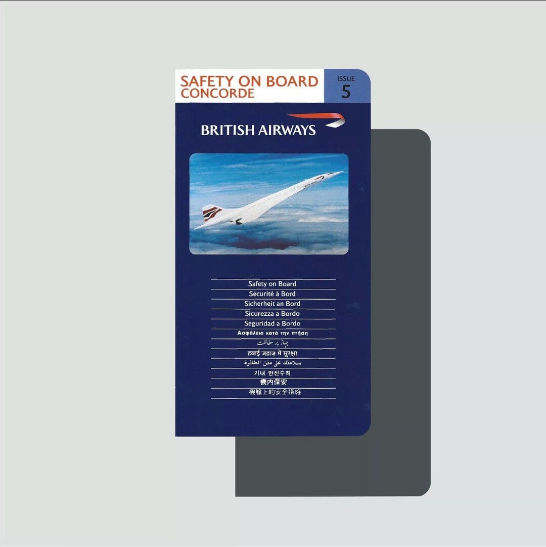 British Airways Concorde Airline Safety Card Issue 5 New Unused 1999 ...