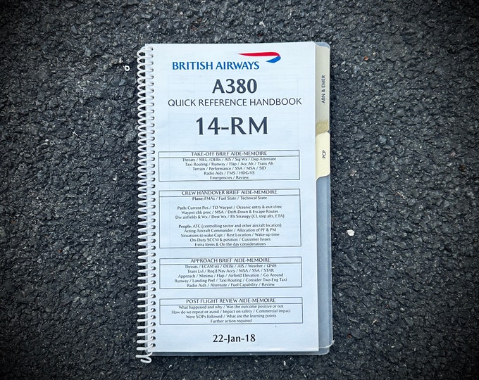 Airbus A380 British Airways BA QRH Quick Reference Handbook Flight Crew ...