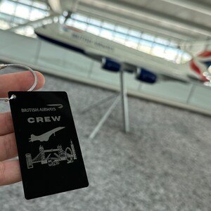 British Airways Crew Metal Luggage Tag Keychain Keyring Collectible ...