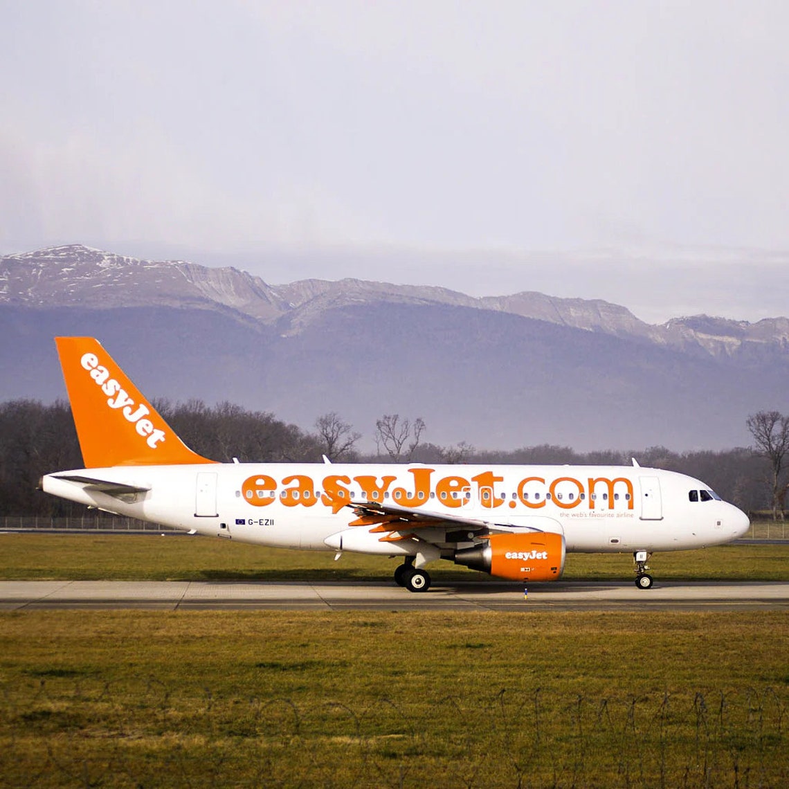 Easyjet Airbus A319 G-EZII Fuselage Cut Luggage Tag Keychain Keyring ...