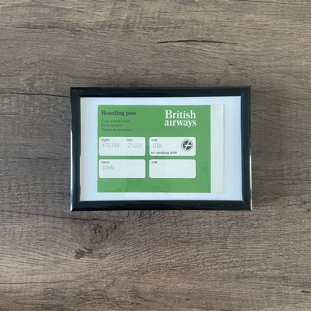 Framed BA Boarding Pass Collectible Rare Memorabilia Airbus Boeing ...
