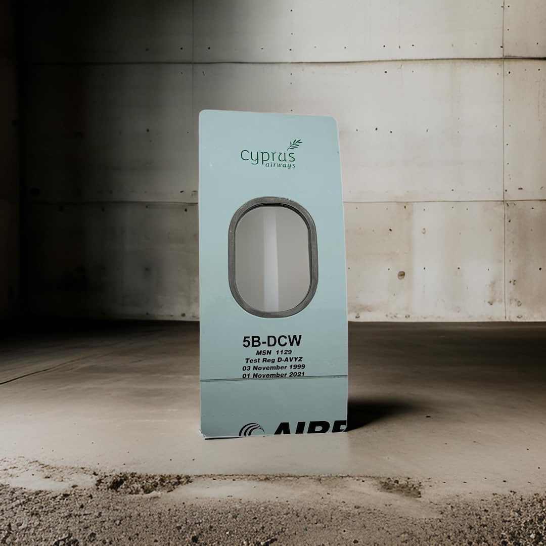 Cyprus Airways 5B-DCW A319 Window Fuselage Cut Airline Aviation Upcycle ...