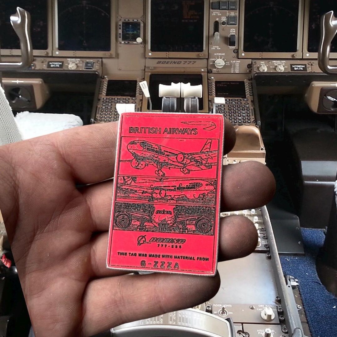 British Airways Boeing 777 G-ZZZC Fuselage Cut Engraved Keychain Key ...
