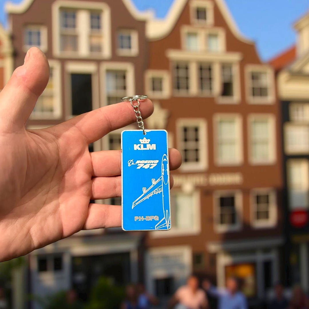 KLM Royal Dutch Airlines Boeing 747 PH-BFG Fuselage Cut Luggage Tag ...