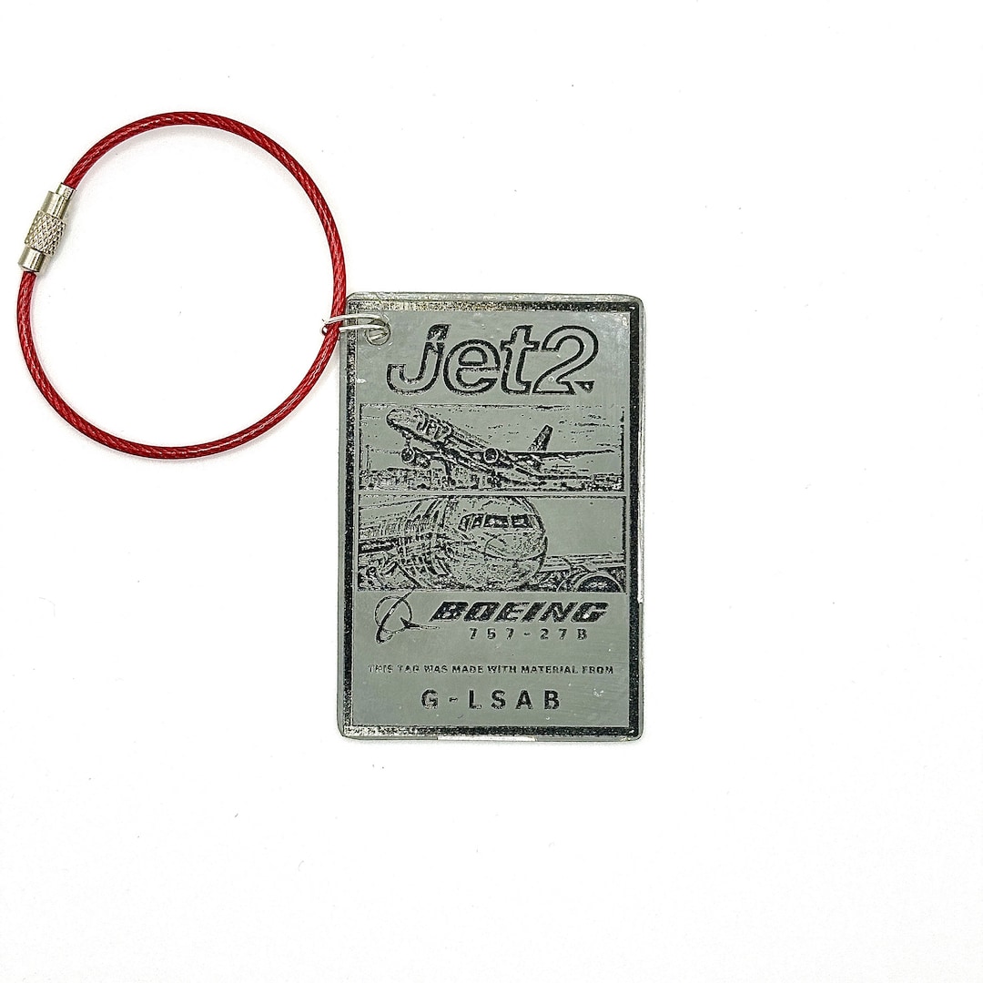 Jet2 Airways Window Fuselage Cut G-LSAB Boeing 757 Engraved Keychain ...
