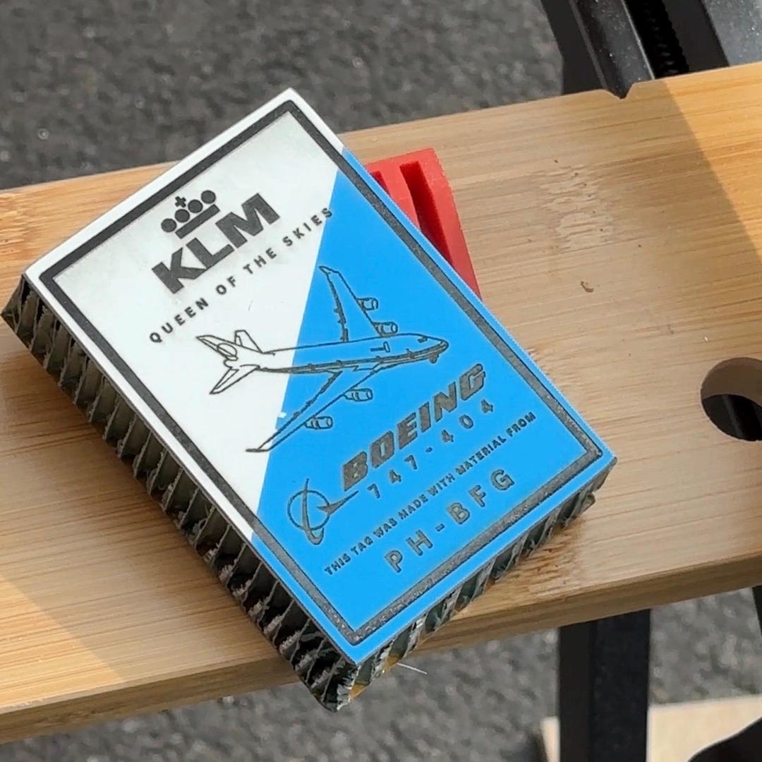 KLM Royal Dutch Airlines Boeing 747 PH-BFG Fuselage Composite Cut Desk ...