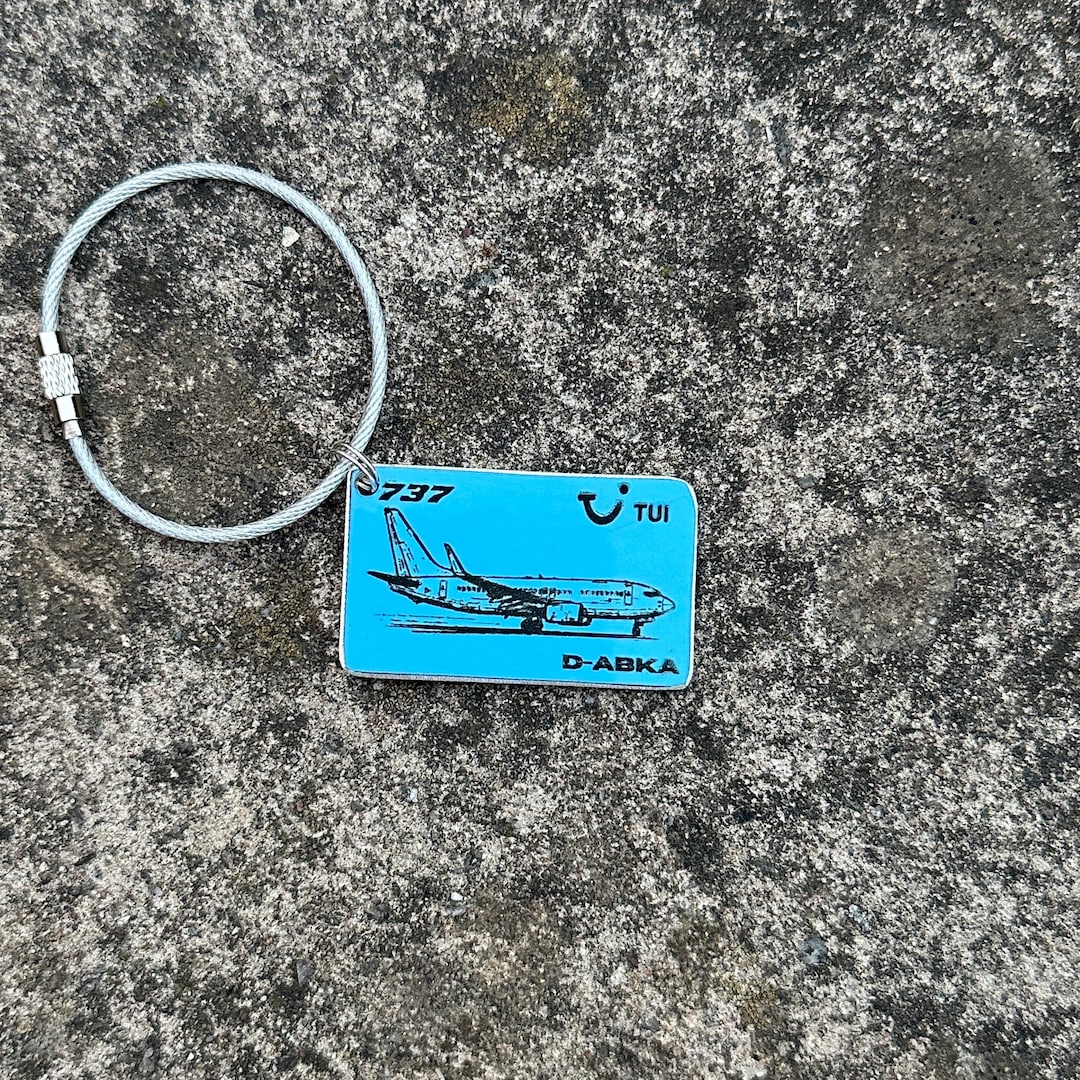 TUI Boeing 737 D-ABKA Fuselage Flight Cut Luggage Tag Keychain Keyring ...