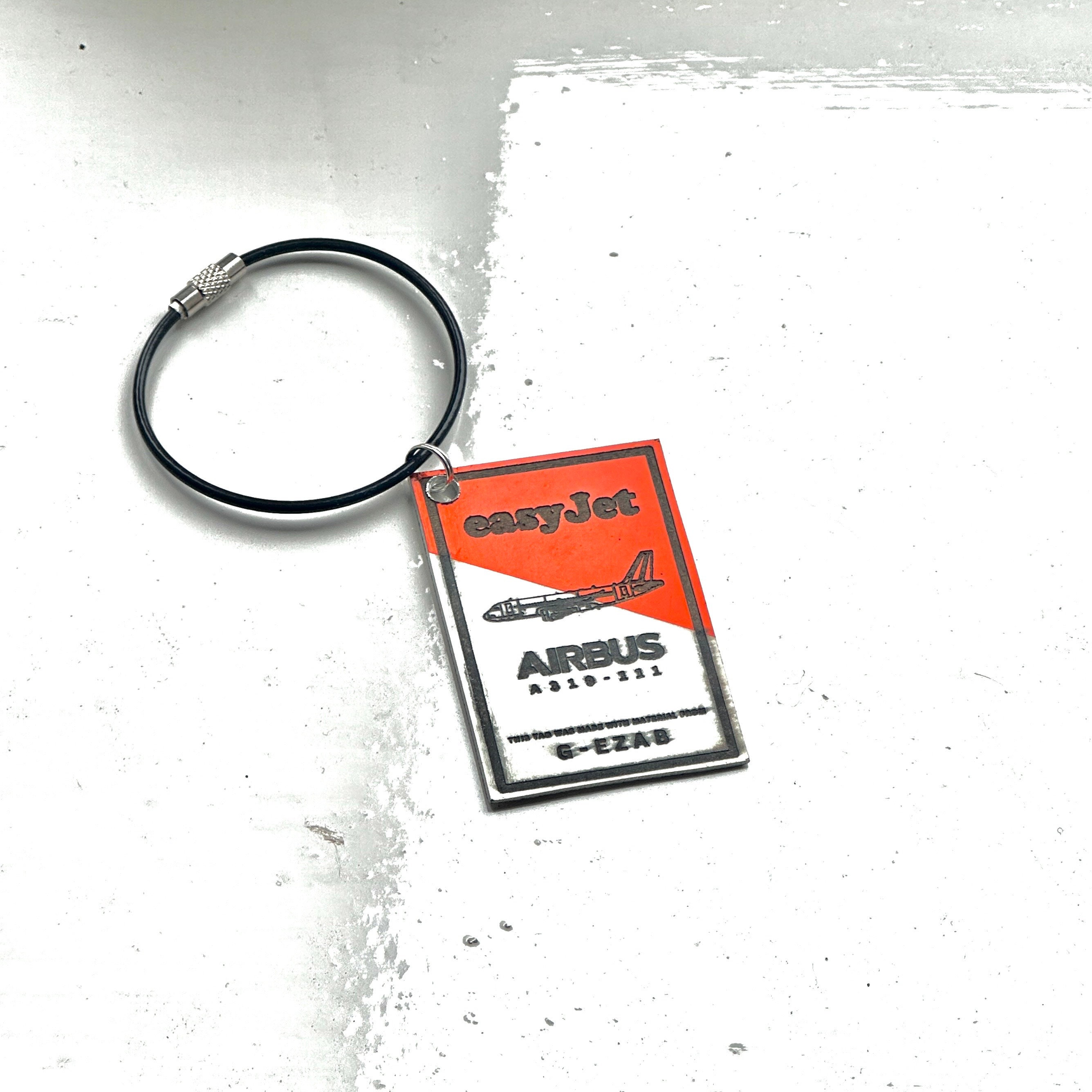 Easyjet Airbus A319 G-EZAB Fuselage Cut Luggage Tag Keychain Keyring ...