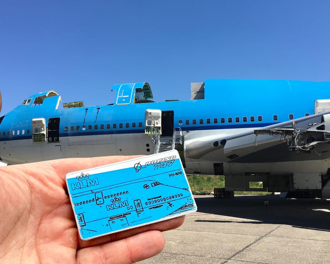 KLM Royal Dutch Airlines Boeing 747 PH-BFG Fuselage Composite Cut Desk ...