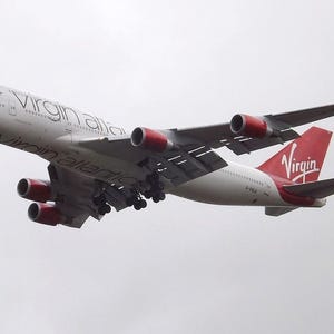 Virgin Atlantic Boeing 747 G-VXLG Bulkhead Premium Economy Row of Seats ...