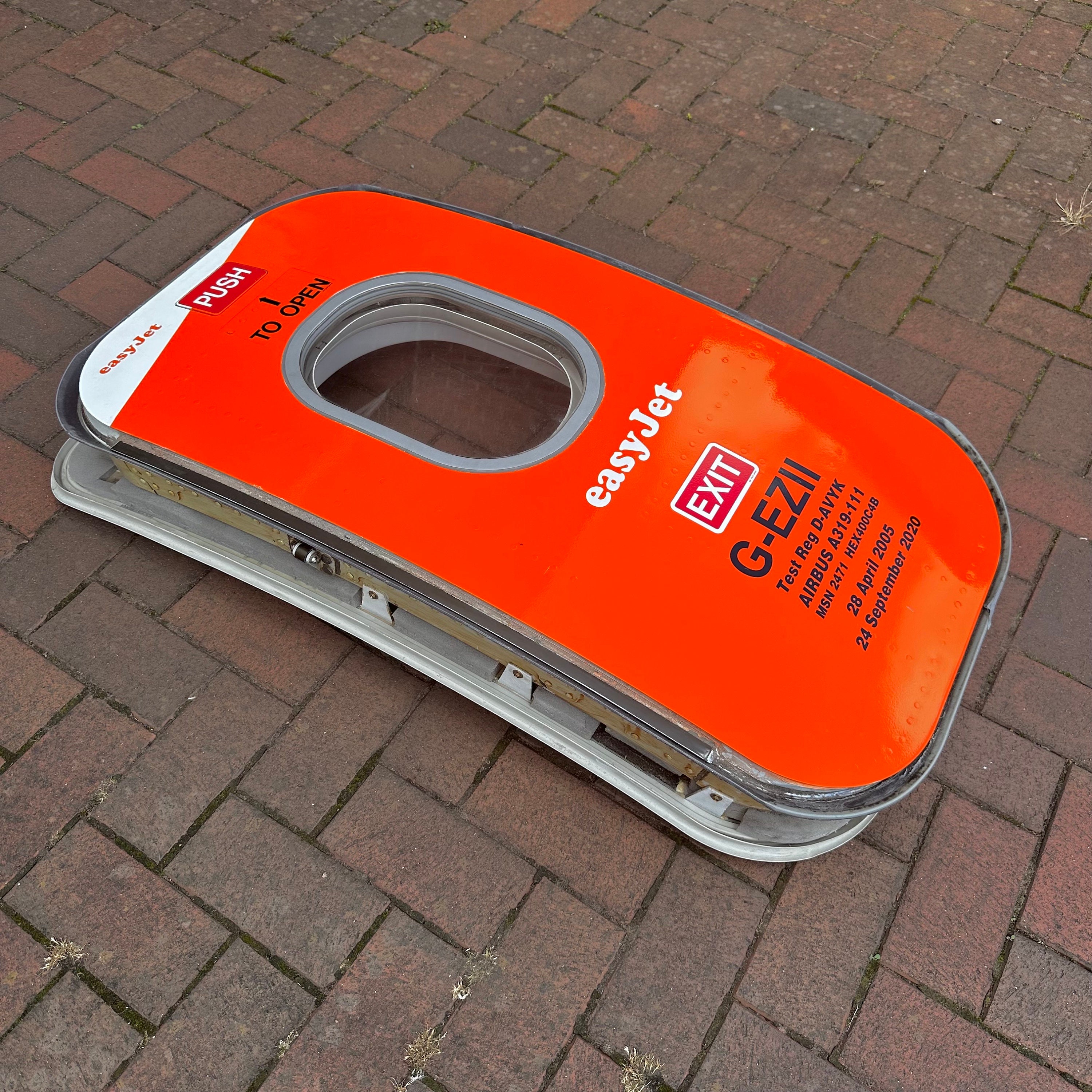 EASYJET Emergency Overwing Exit Door G-EZII Airbus A319 Window Gift ... EASYJET Emergency Overwing Exit Door G-EZII Airbus A319 Window Gift ...
