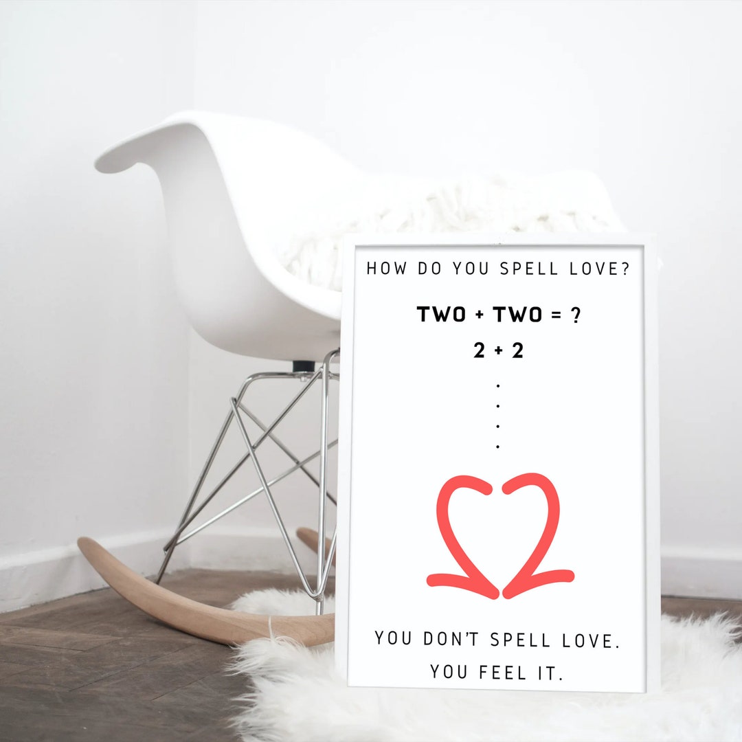 LOVE is Two Plus Two. Printable Poster. Digital Download. - Etsy