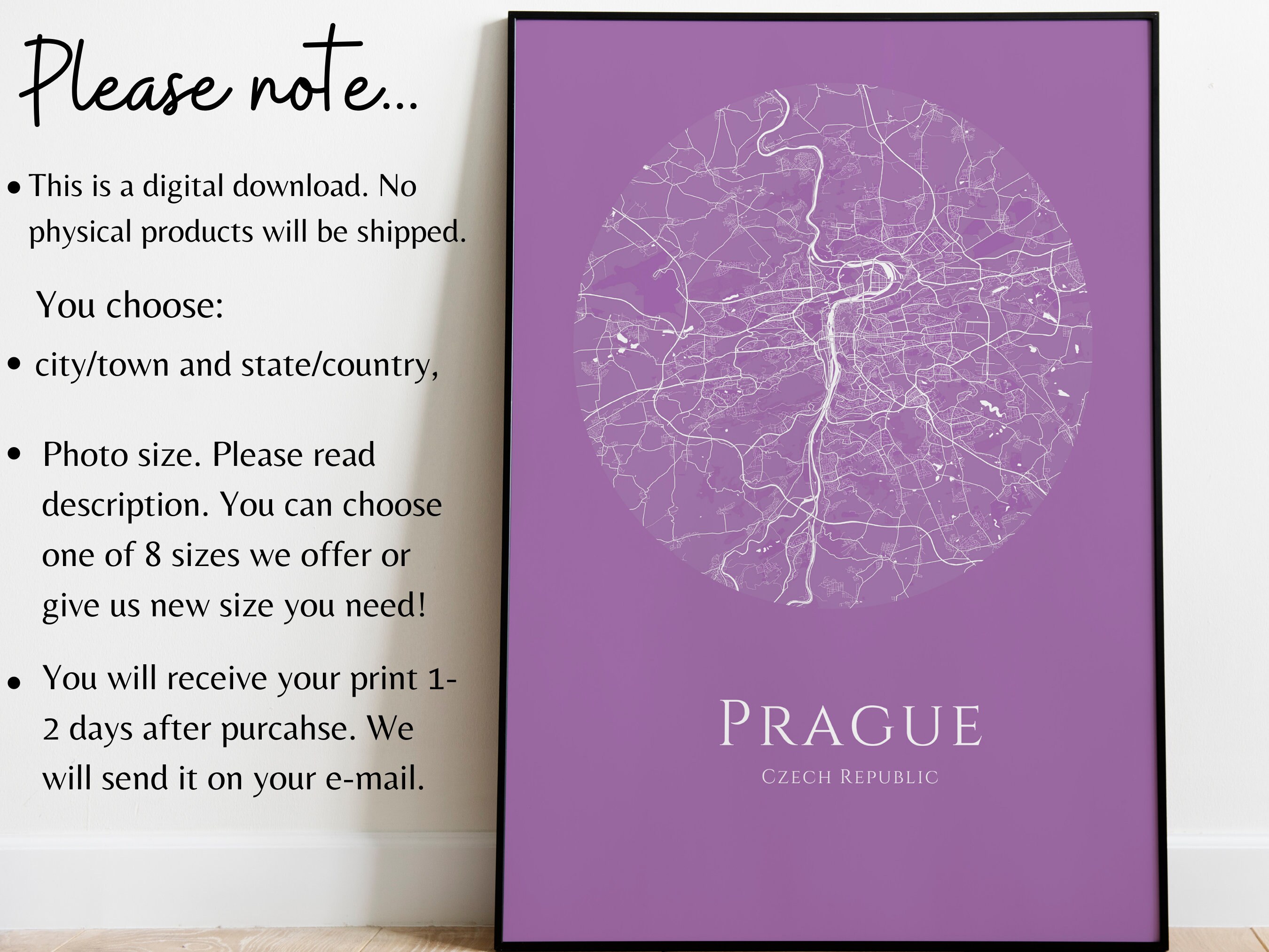 Digital Download Custom City Map Print | City Map Download | Digital ...