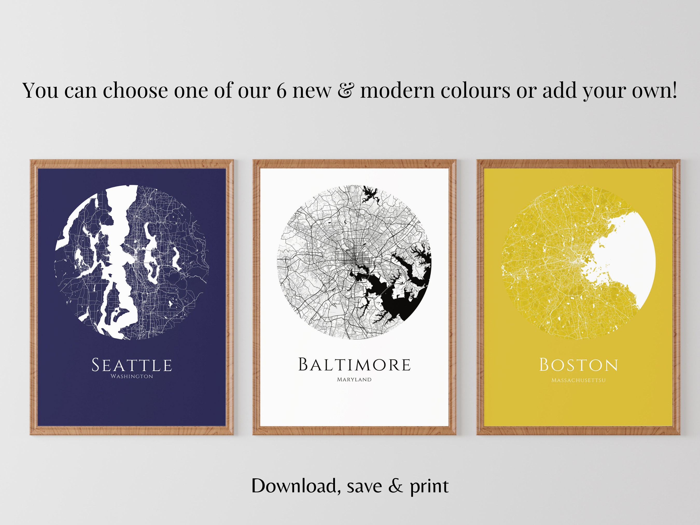 Digital Download Custom City Map Print | City Map Download | Digital ...