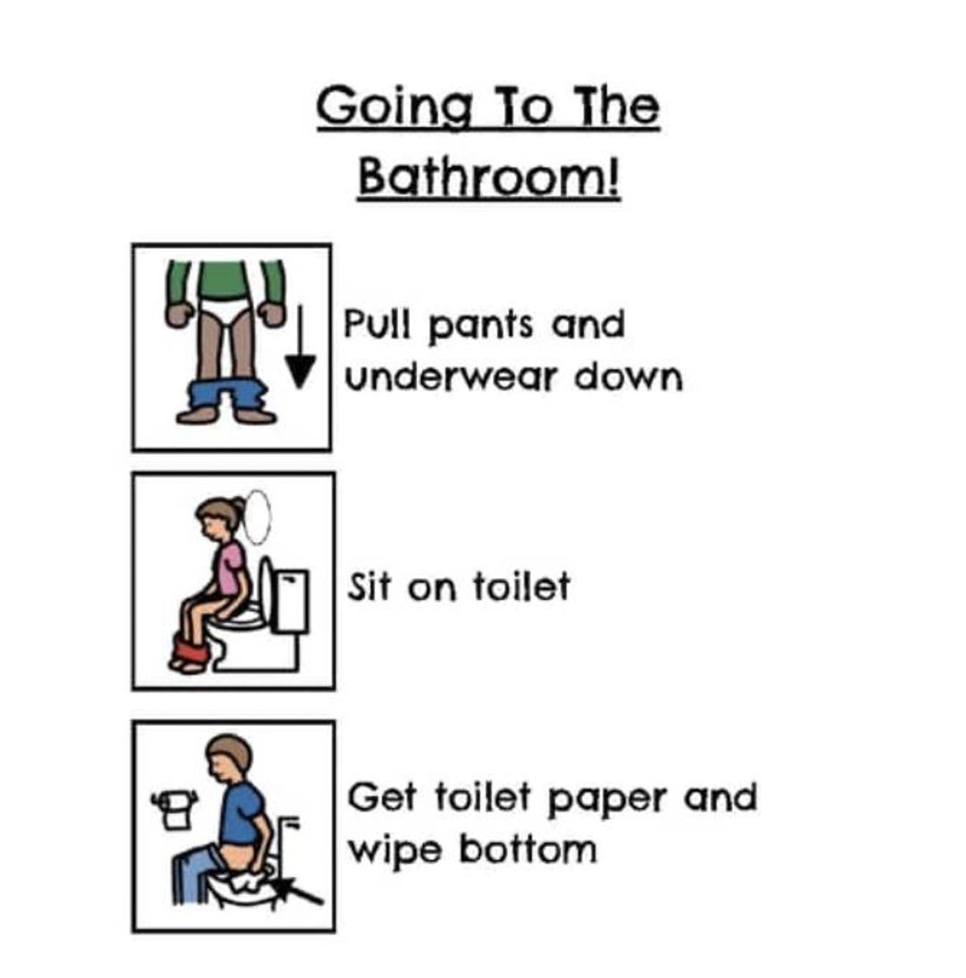 Washing Hands & Going to the Bathroom Visual Schedule ASD Austism - Etsy