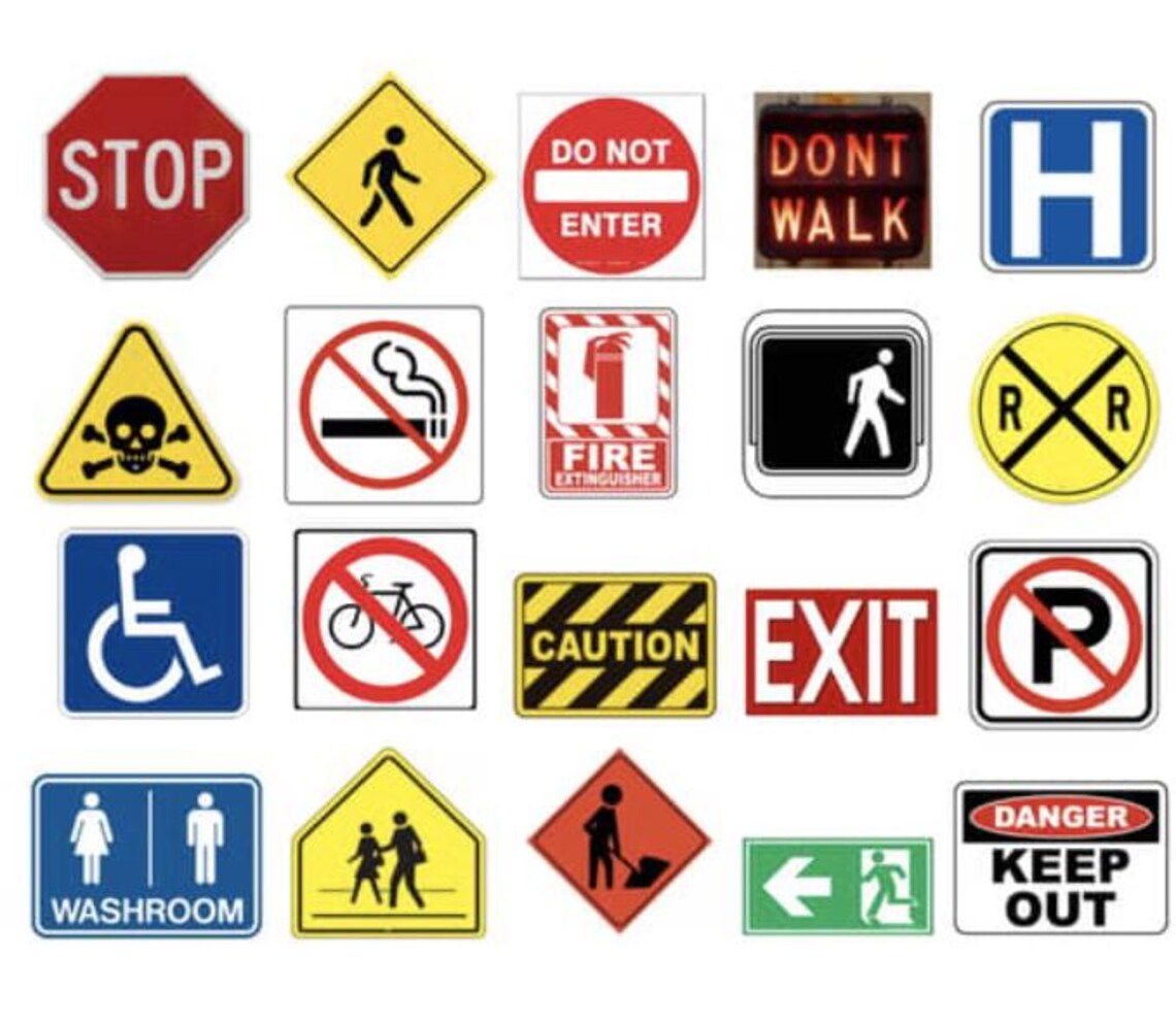 Community/road Safety Signs Matching Game or File Folder Game - Etsy