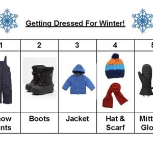 Getting Dressed and Undressed for Winter Sequence Visual + Cut/paste ...