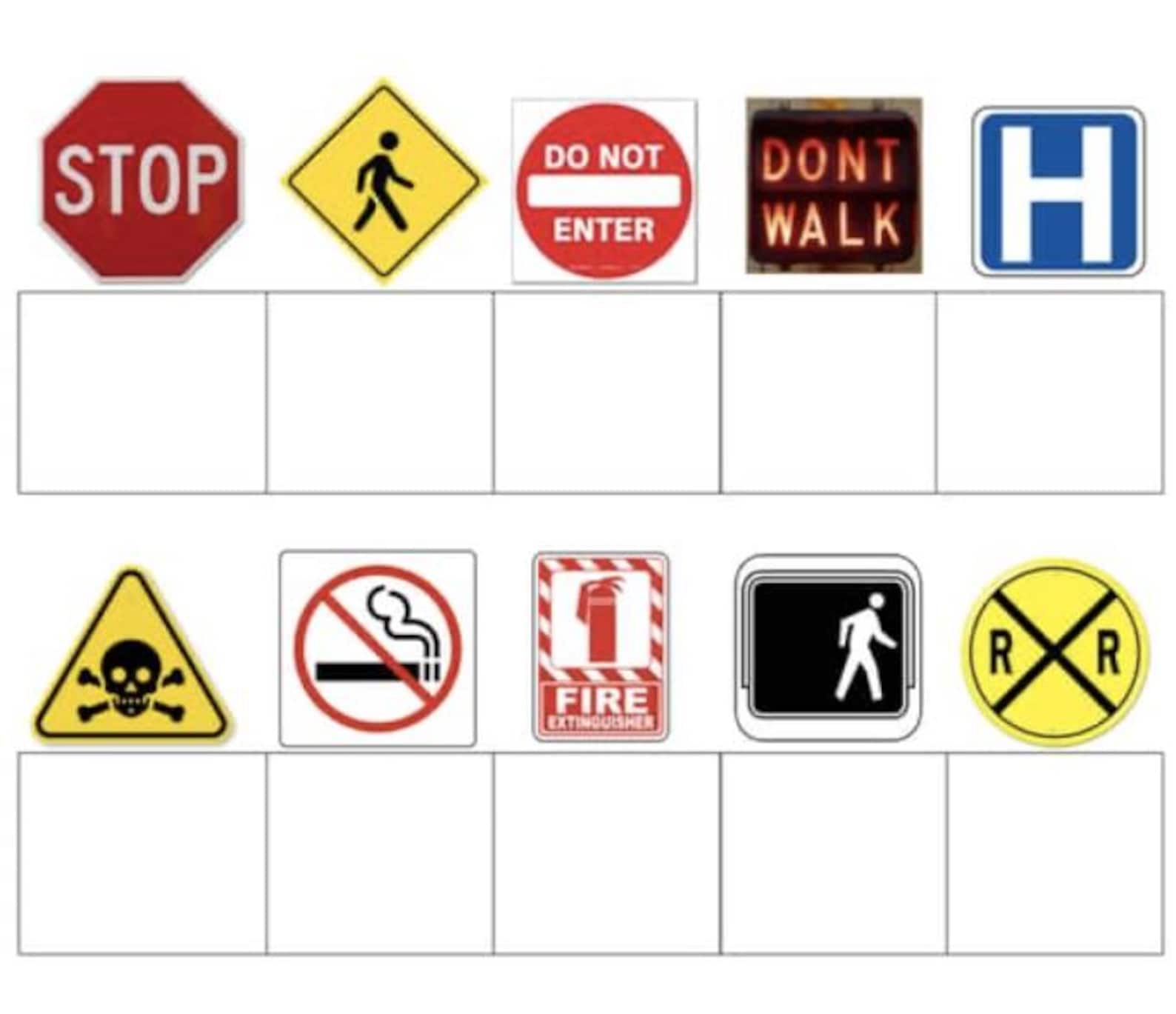 Community/road Safety Signs Matching Game or File Folder Game - Etsy