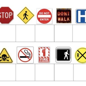 Community/road Safety Signs Matching Game or File Folder Game - Etsy