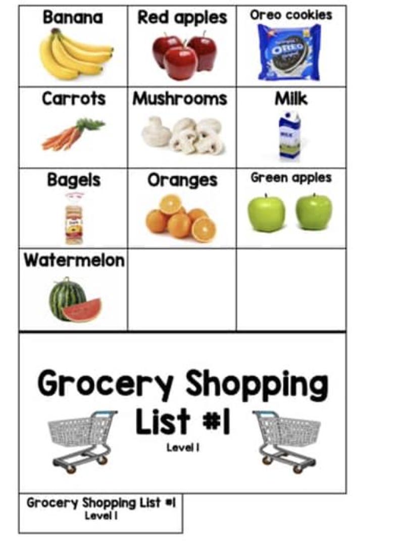 6 Grocery Shopping File Folder (life Skills, ASD, SPED) 2 Levels - Etsy