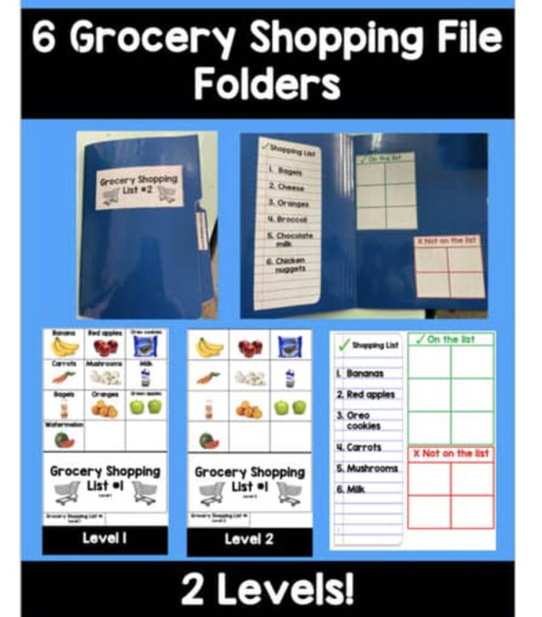 6 Grocery Shopping File Folder (life Skills, ASD, SPED) 2 Levels - Etsy