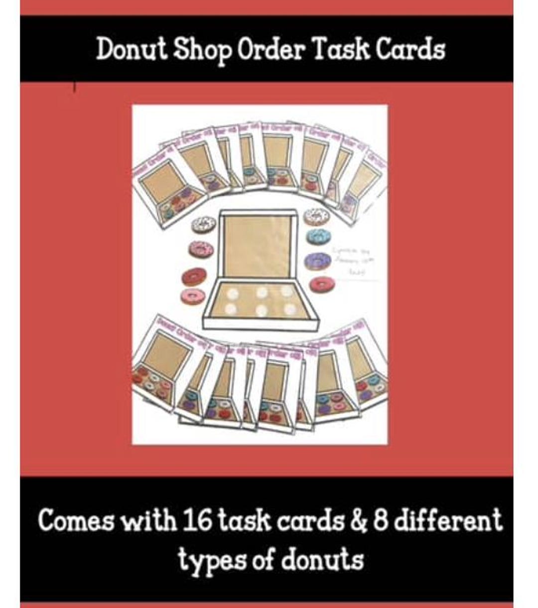 Donut Shop Shop Task Cards + 16 Order Forms (SPED, Life Skills, ABA ...
