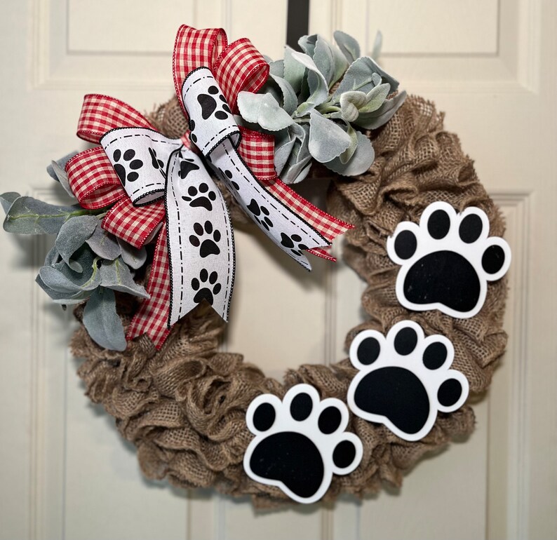 Paw Print Wreath Dog Mom Gift House Warming Wreath Gift Pawprint Gift ...