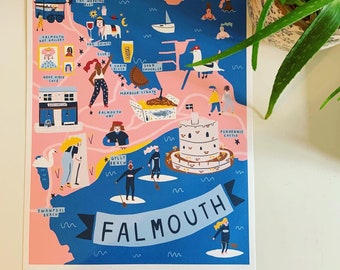 Map of Falmouth Massachusetts - Etsy