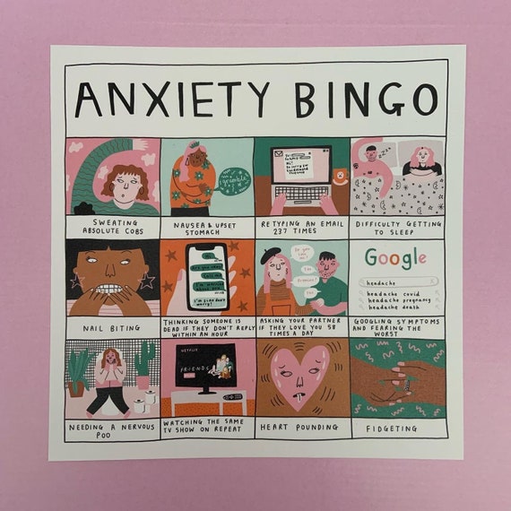 Anxiety Bingo Print - Etsy