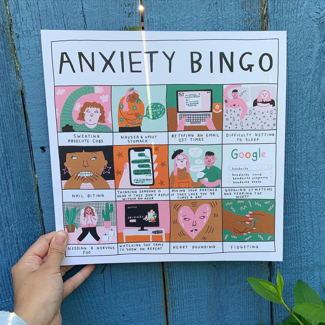 Anxiety Bingo Print - Etsy