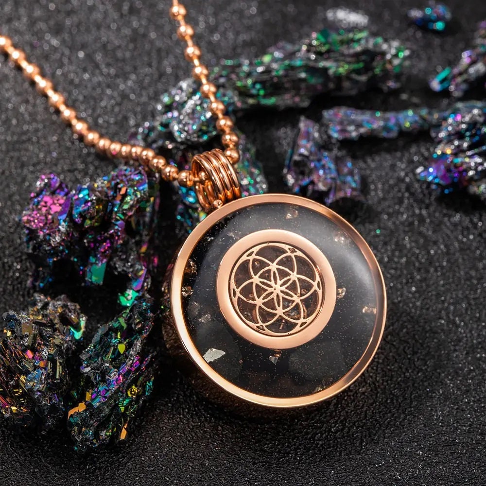 Anti-radiation Life Flower in Crystal EMF Protection Pendant Necklace ...