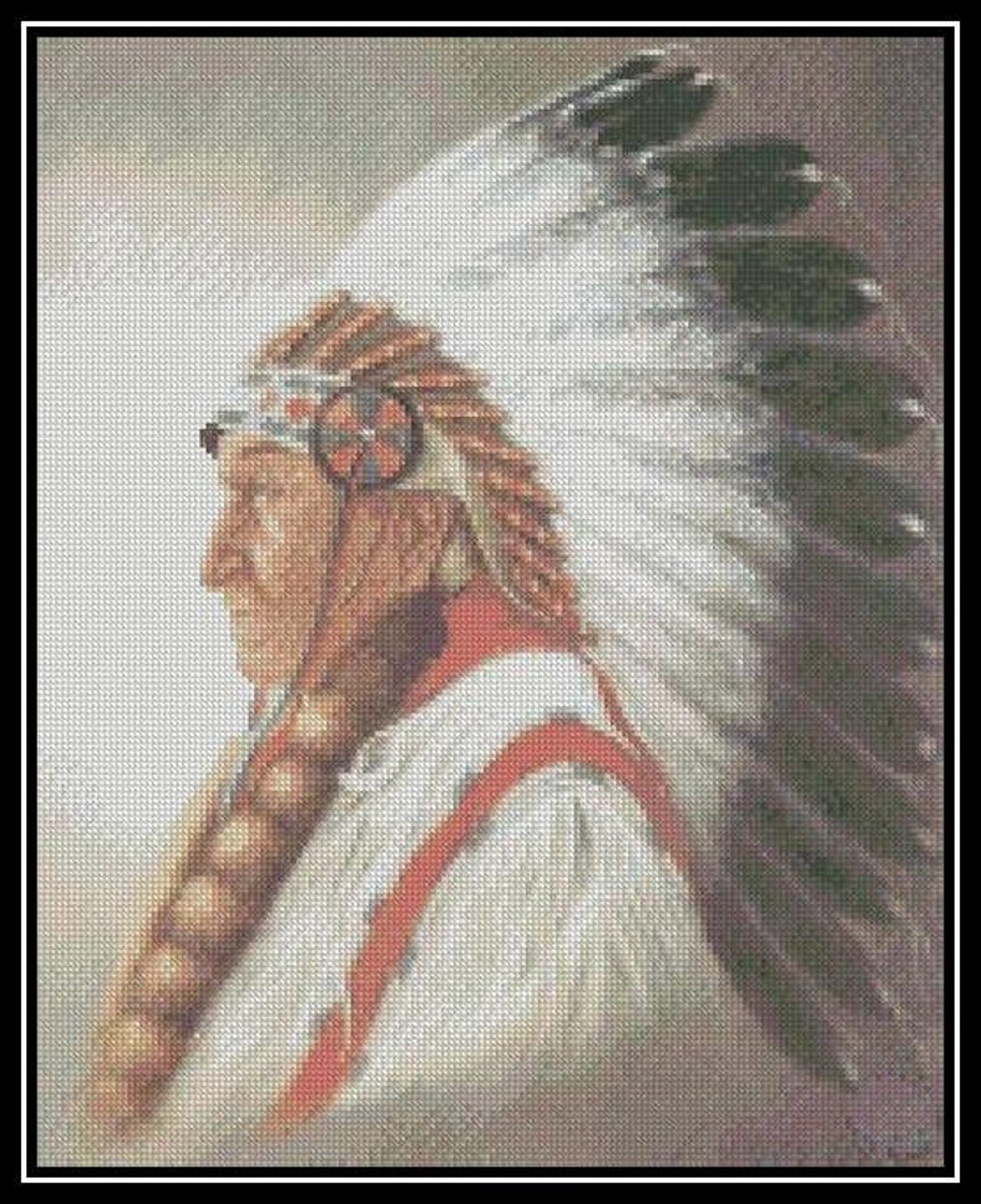 Indian Chief - Cross Stitch Chart/pattern/design/xstitch Instant ...