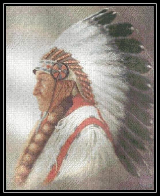 Indian Chief - Cross Stitch Chart/pattern/design/xstitch Instant ...