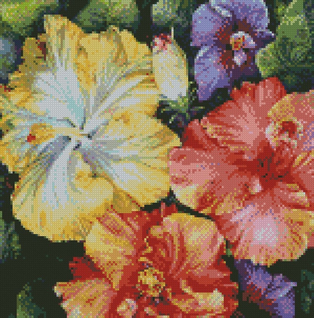 Hibiscus - Cross Stitch Chart/pattern/design/xstitch Instant Download ...