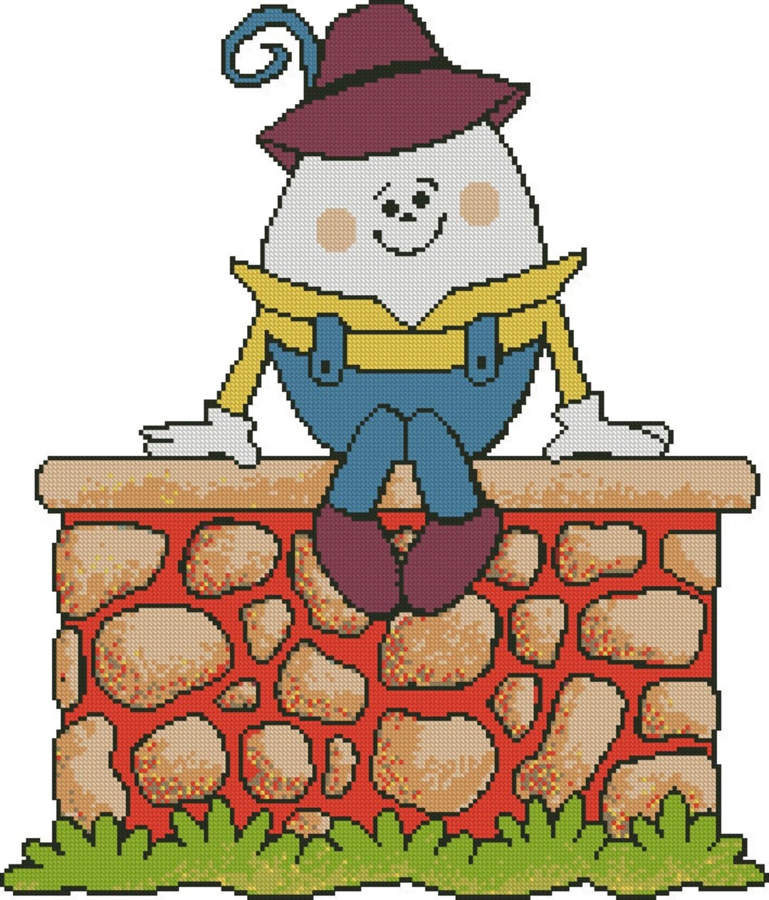 Humpty Dumpty - Cross Stitch Chart/pattern/design/xstitch Instant ...
