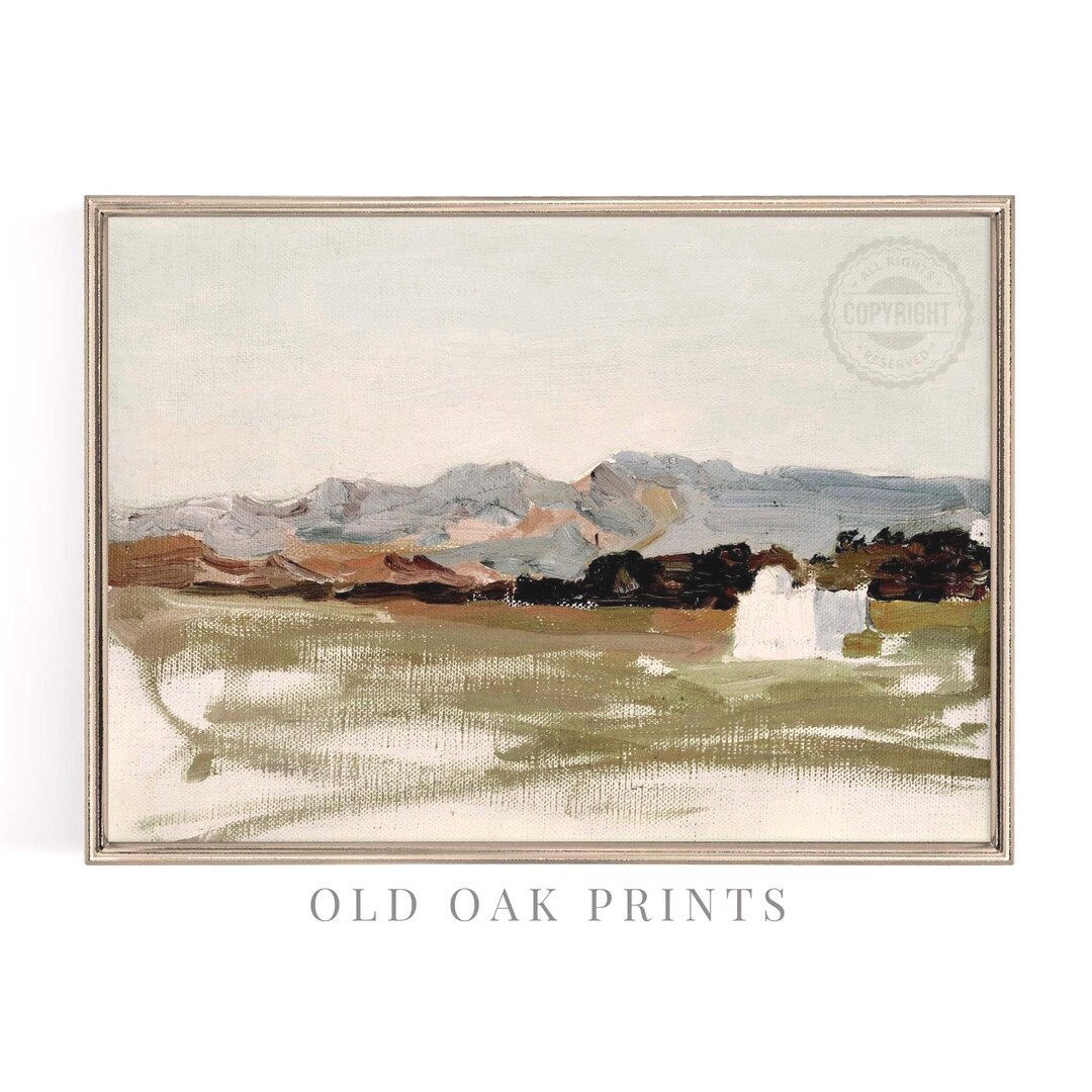 Blue Green Landscape Print: Modern Rustic Wall Art (digital Download ...