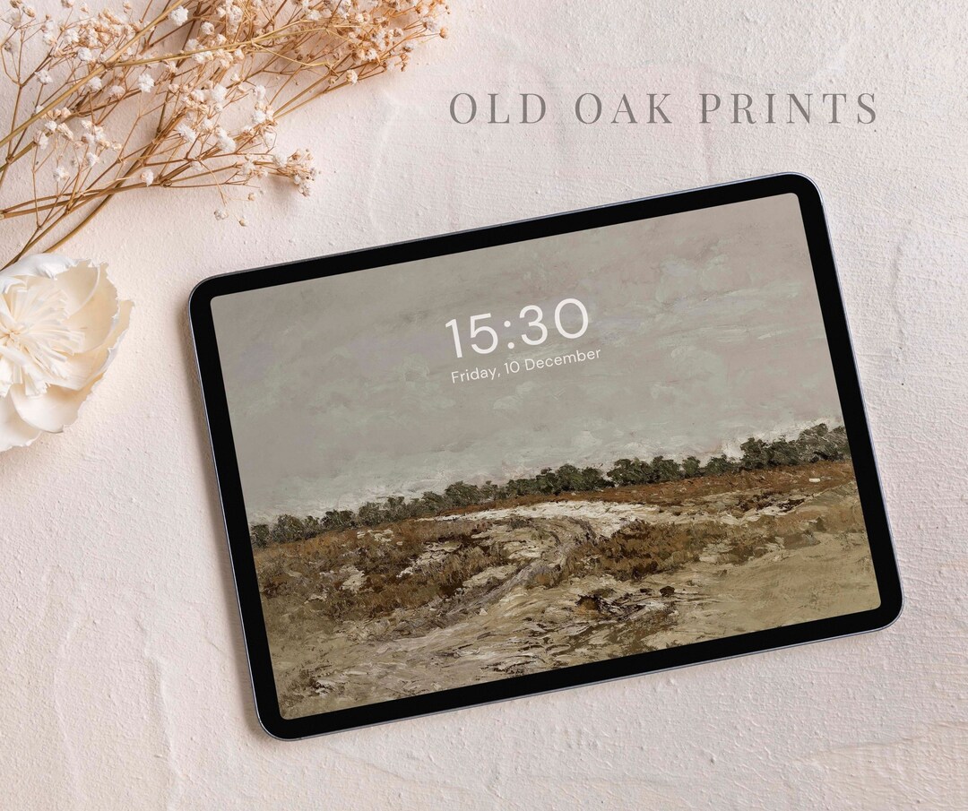 Vintage Fall iPad Background | Neutral Landscape Aesthetic | Minimalist iPad Background DIGITAL ...
