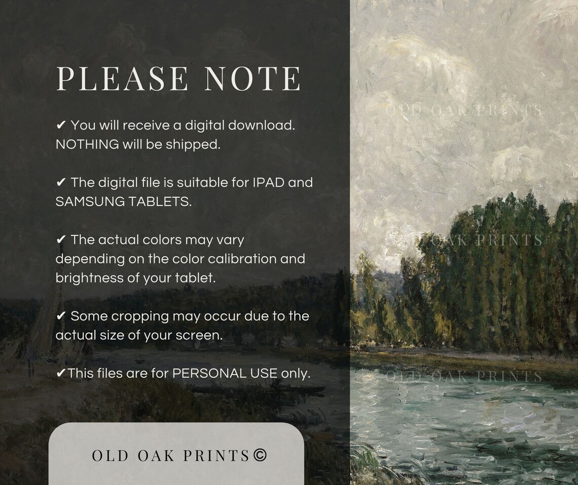 French Country iPad Wallpaper: Vintage River Scene (digital Download ...