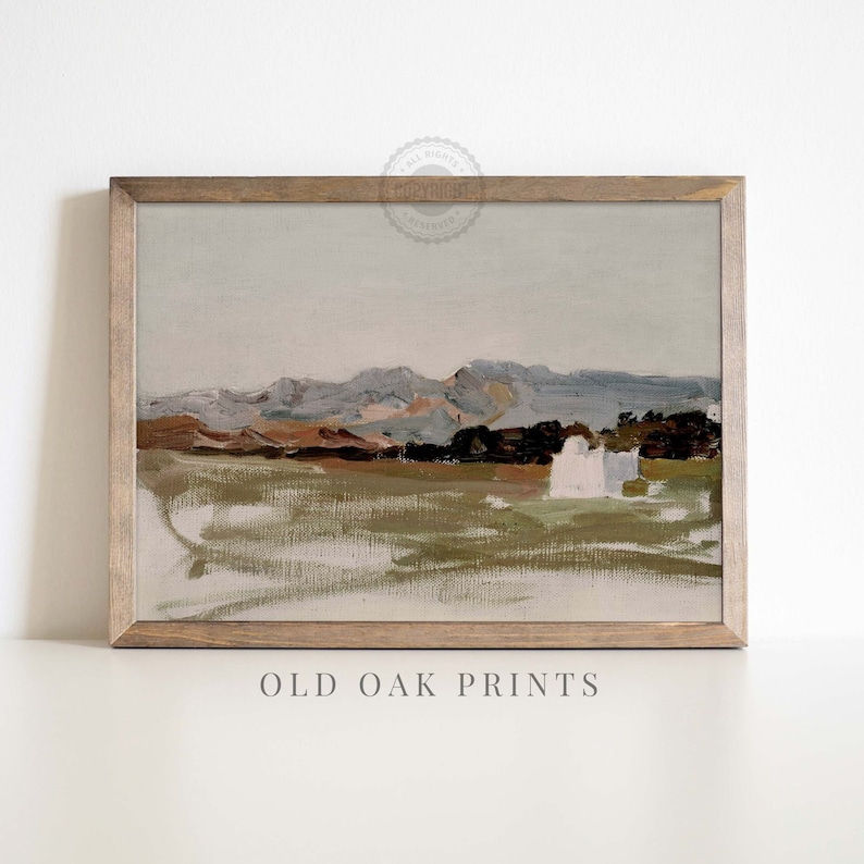 Blue Green Landscape Print: Modern Rustic Wall Art (digital Download ...