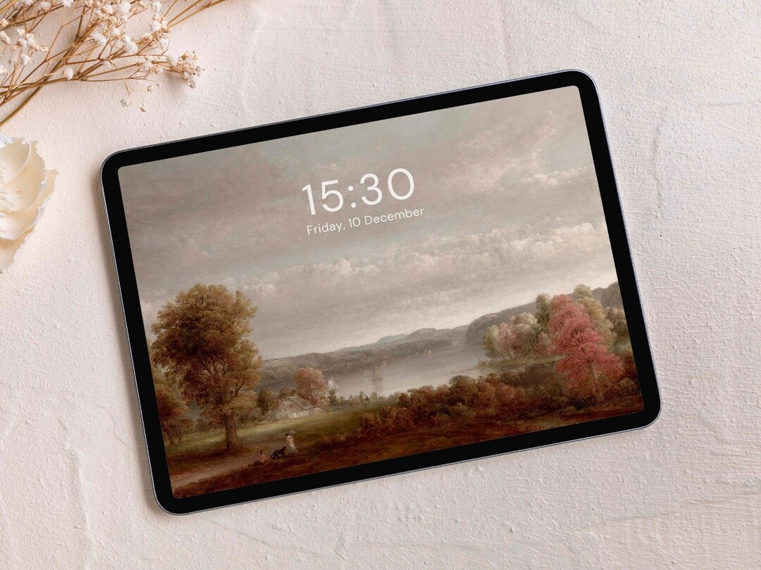 Vintage iPad Wallpaper Autumn Landscape Aesthetic iPad Background ...